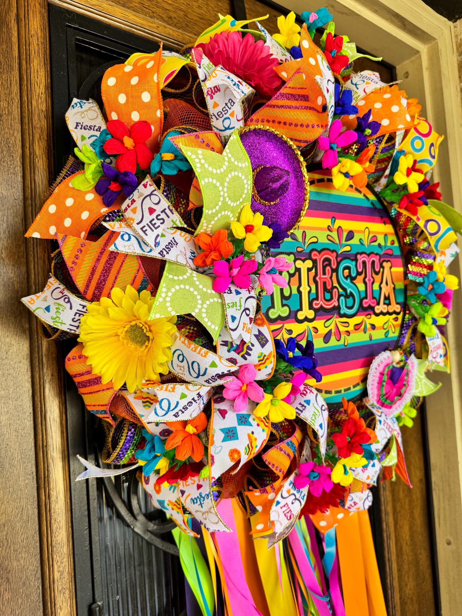 Fiesta Wreath for Door, Fiesta Decor, Fiesta Door Hanger, Cinco De Mayo ...