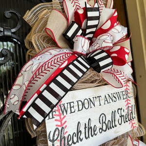 Baseball Swag for Door, Baseball Wreath, Baseball Decor, Sports Wreath ...