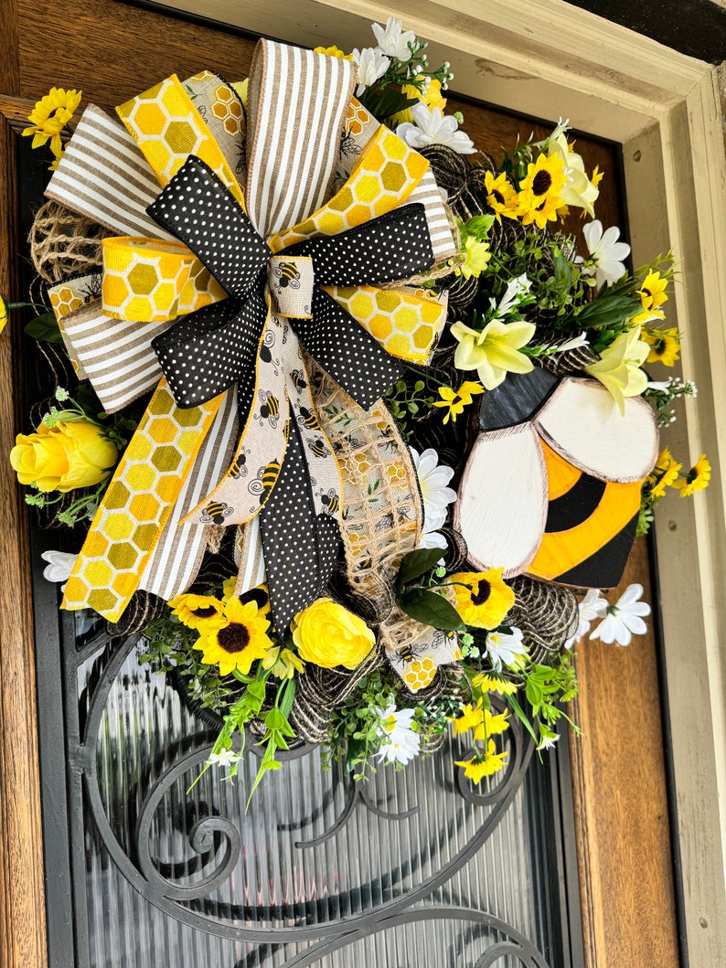 Bee Wreath for Door, Bumble Bee Wreath, Everyday Wreath, Bee Decor ...
