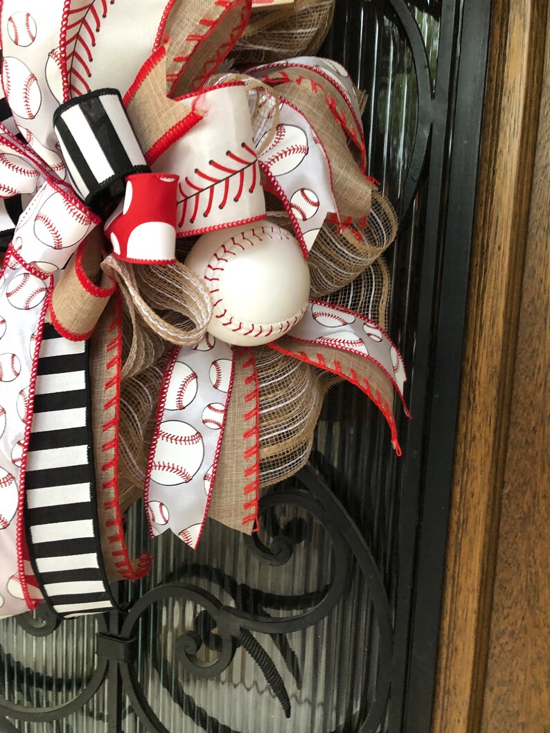 Baseball Swag for Door, Baseball Wreath, Baseball Decor, Sports Wreath ...