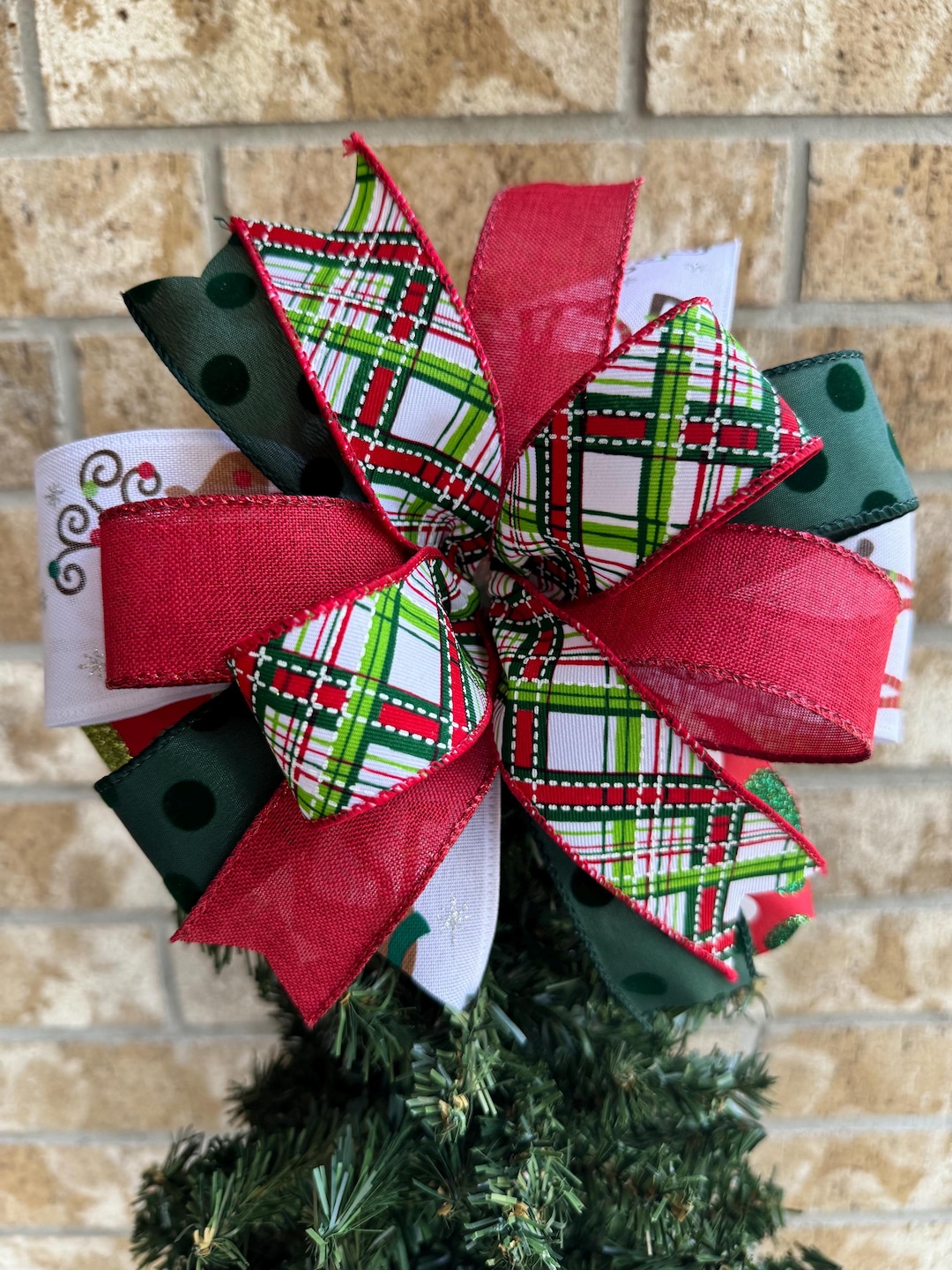 Christmas Bow, Traditional Christmas Bow, Christmas Tree Bow, Christmas ...