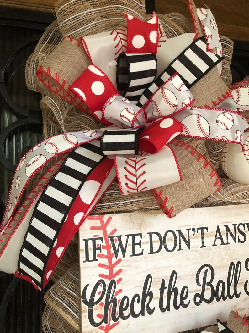 Baseball Swag for Door, Baseball Wreath, Baseball Decor, Sports Wreath ...