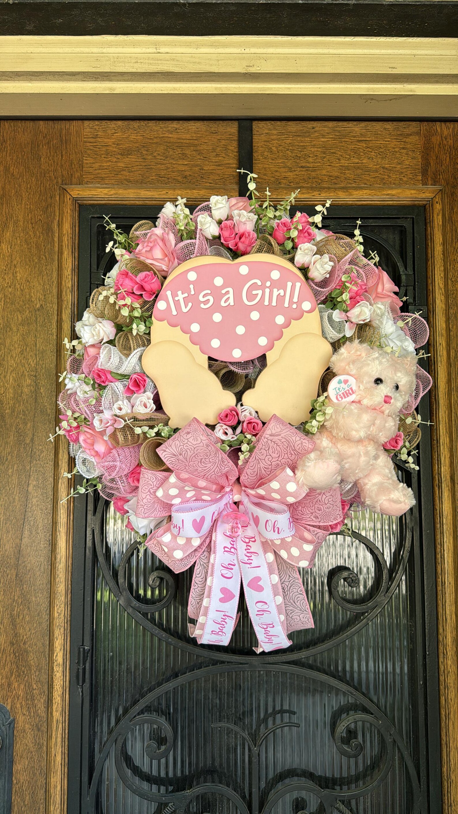 It’s a Girl Wreath for Door, Baby Announcement Decor, Baby Shower Decor ...