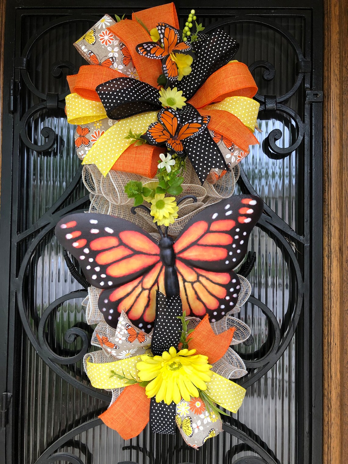 Monarch Butterfly Door Swag, Monarch Butterfly Wreath, Butterfly Wreath ...