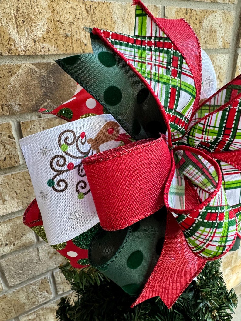 Christmas Bow, Traditional Christmas Bow, Christmas Tree Bow, Christmas ...