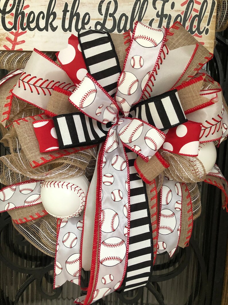 Baseball Swag for Door, Baseball Wreath, Baseball Decor, Sports Wreath ...