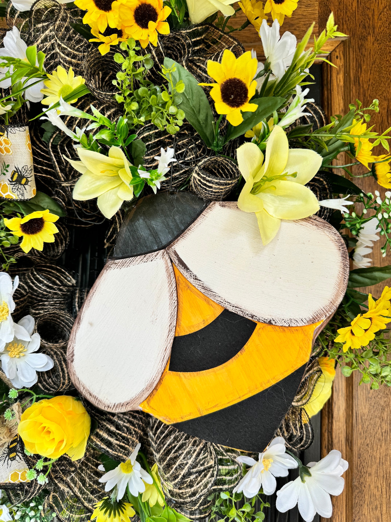 Bee Wreath for Door, Bumble Bee Wreath, Everyday Wreath, Bee Decor ...