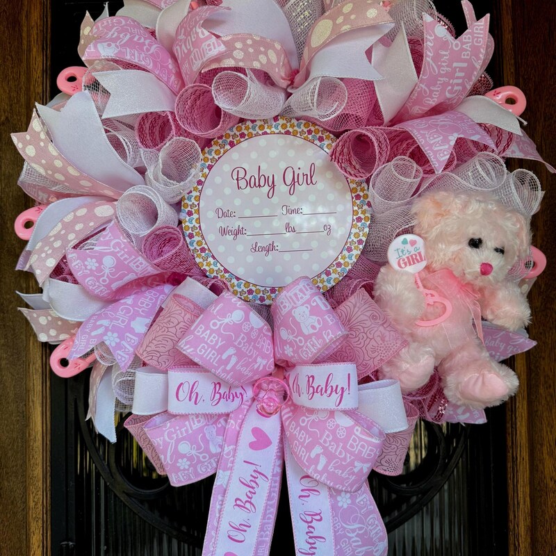 Baby Girl Wreath - Etsy