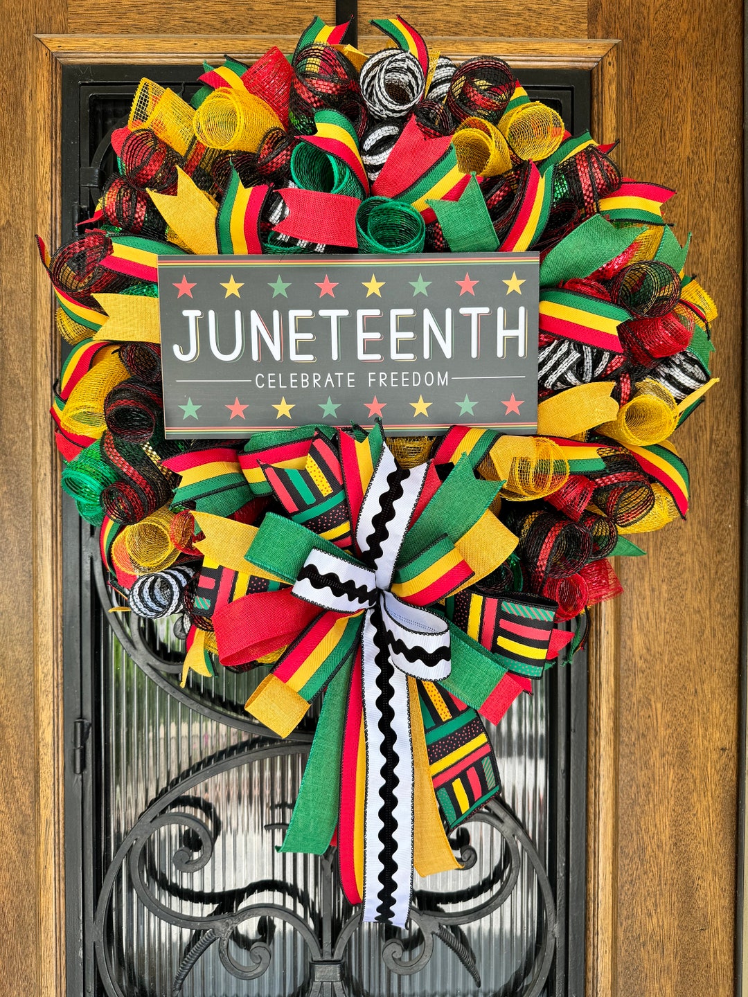 Juneteenth Wreath for Front Door, Juneteenth Decor, Black History Decor ...