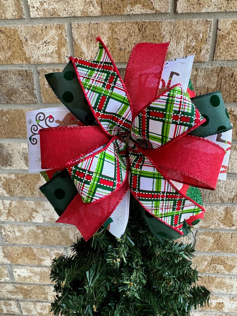 Christmas Bow, Traditional Christmas Bow, Christmas Tree Bow, Christmas ...