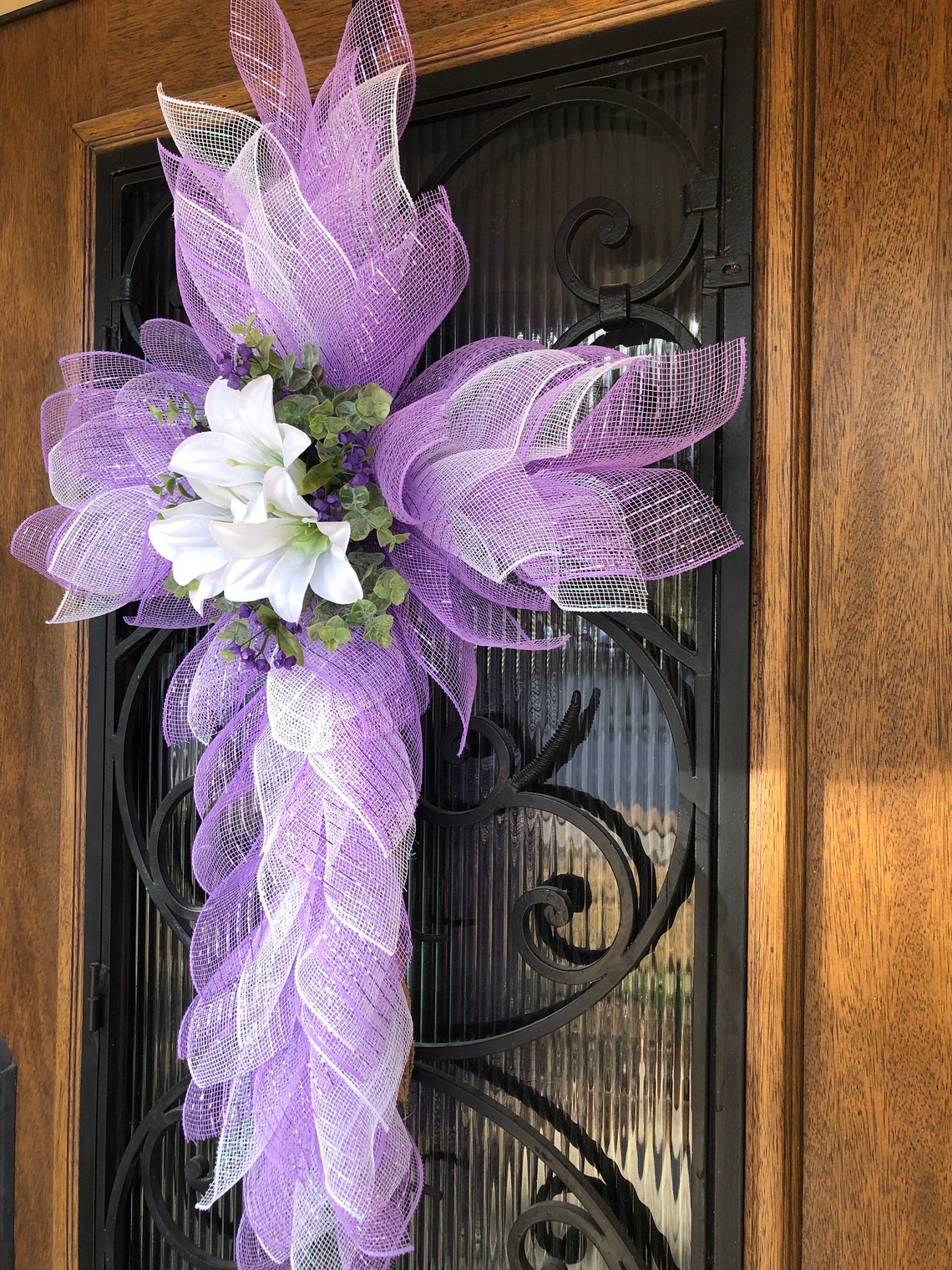 Cross Wreath for Front Door, Easter Wreath, Religious Wreath, Easter ...