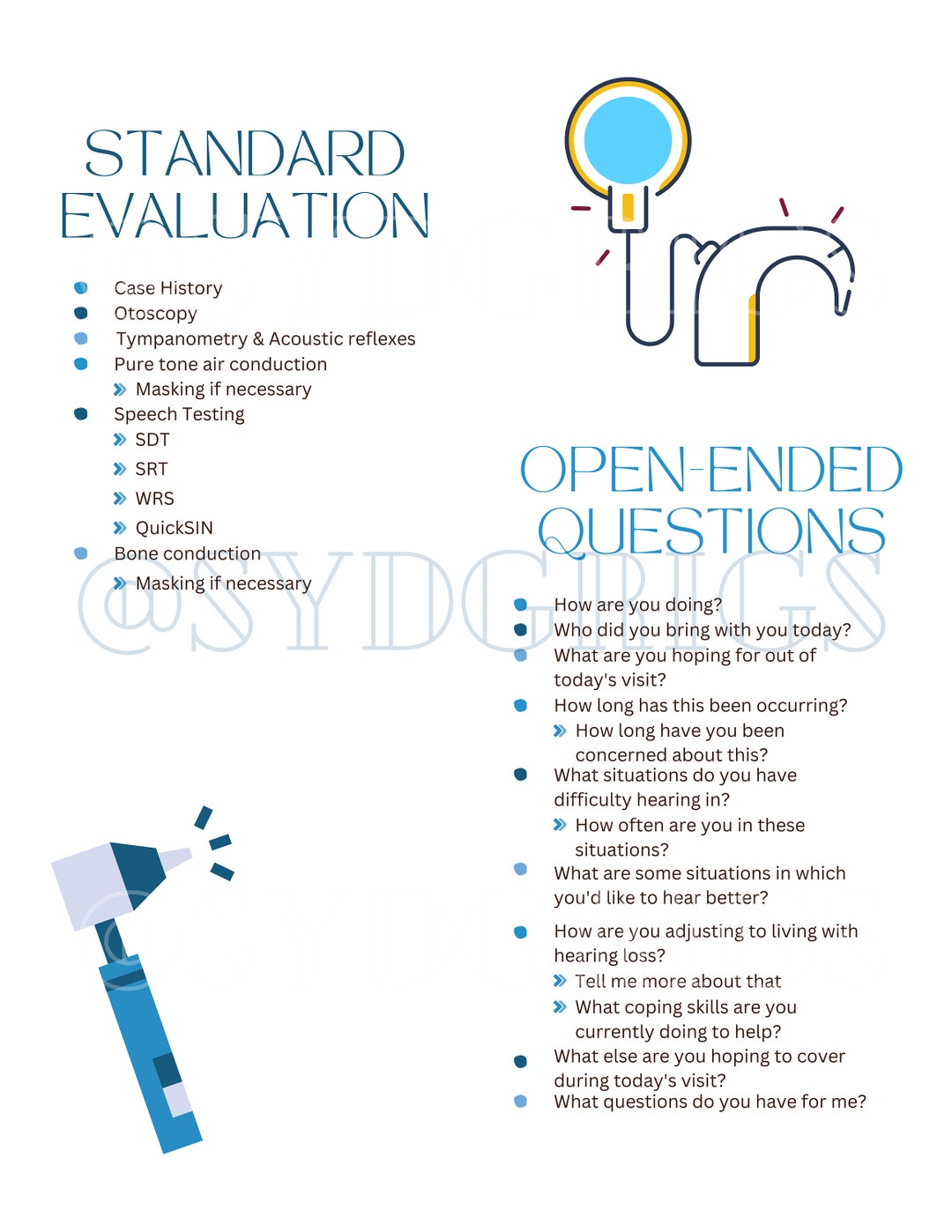 Audiology Cheat Sheets - Etsy