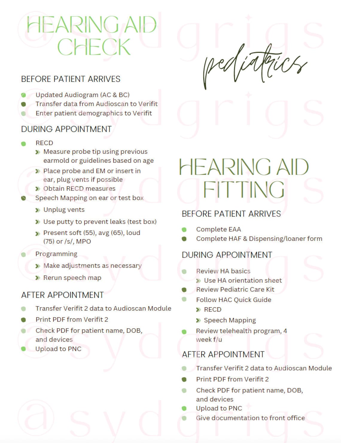 Pediatric Audiology Cheat Sheets - Etsy