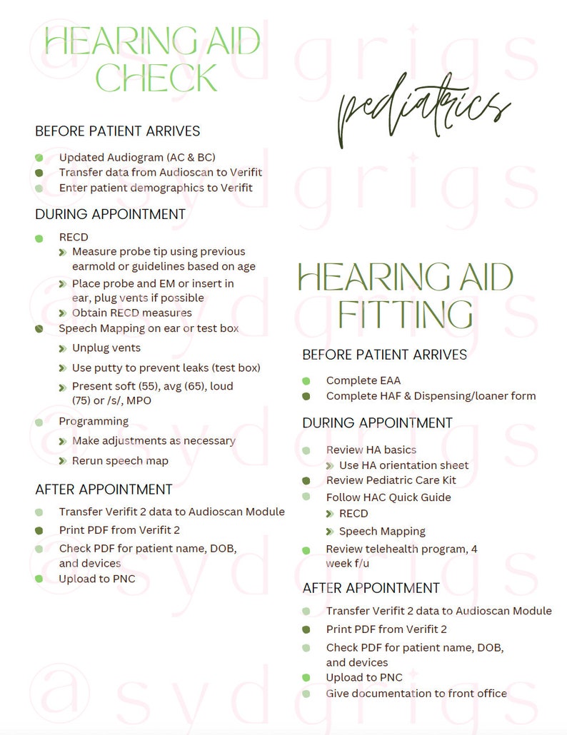 Pediatric Audiology Cheat Sheets - Etsy