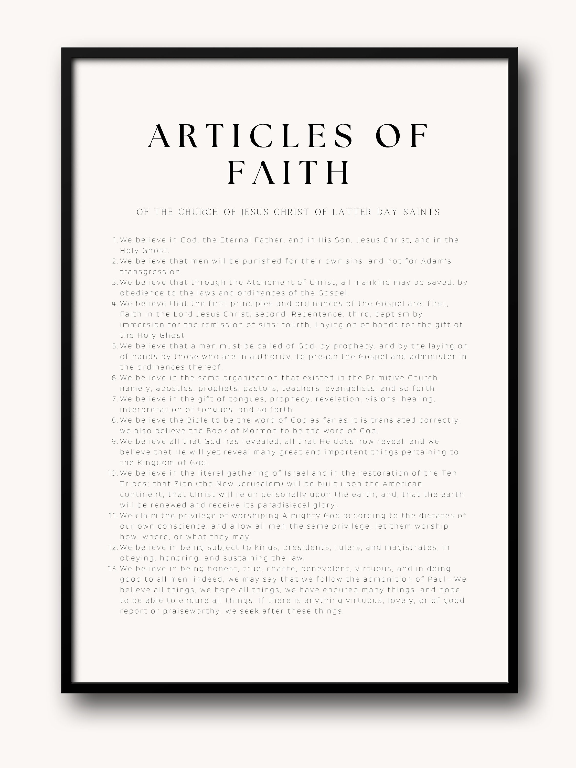 The Articles of Faith Digital Download - Etsy