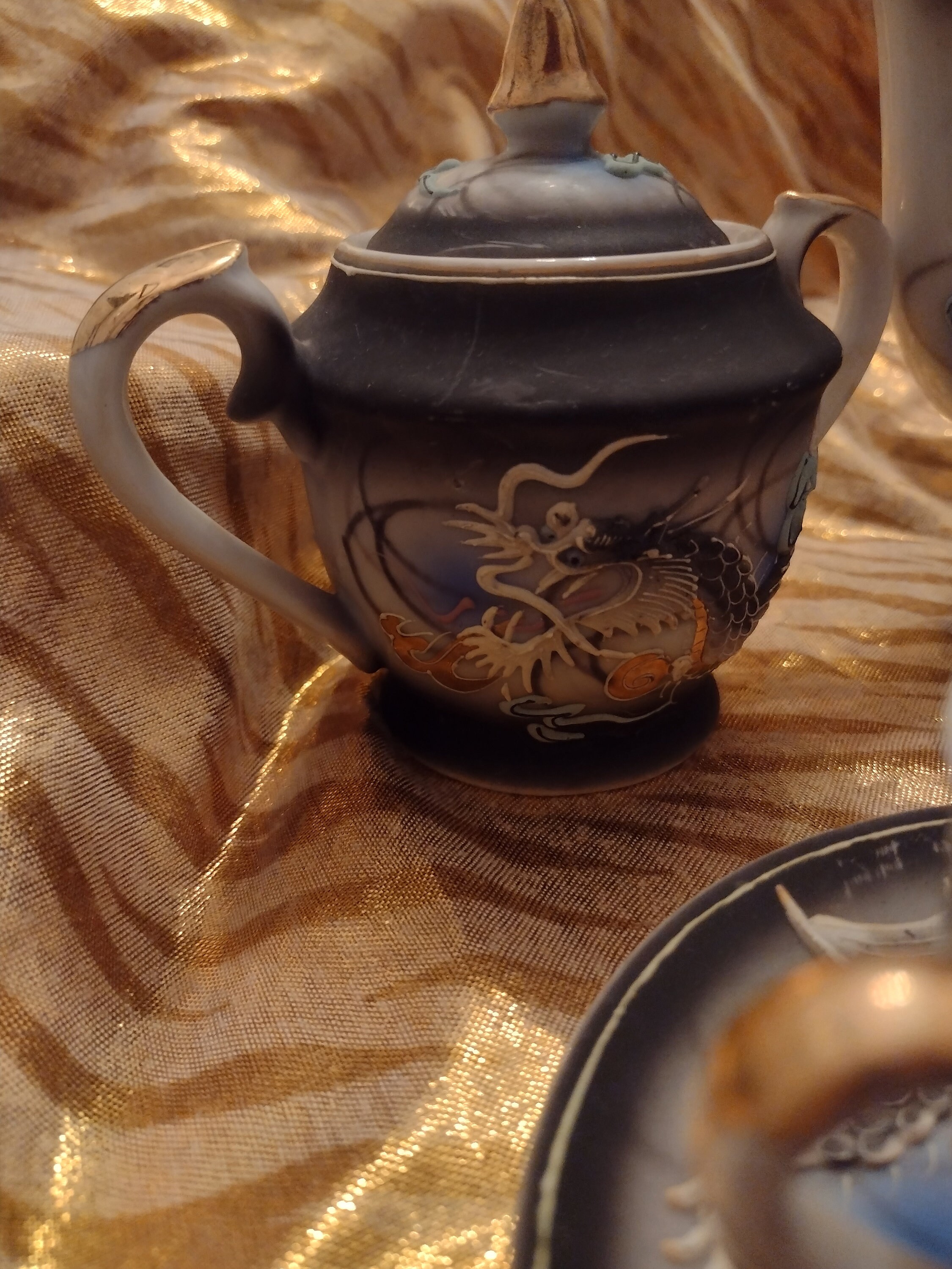 Vintage Japanese Dragon Hand-painted Tea Set - Etsy