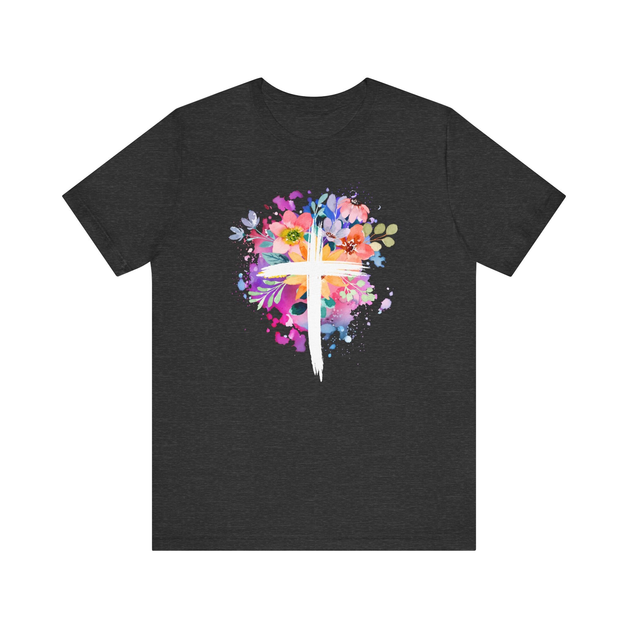 Floral Cross, Colorful Bright Spring/summer Etched Cross, Splatter ...