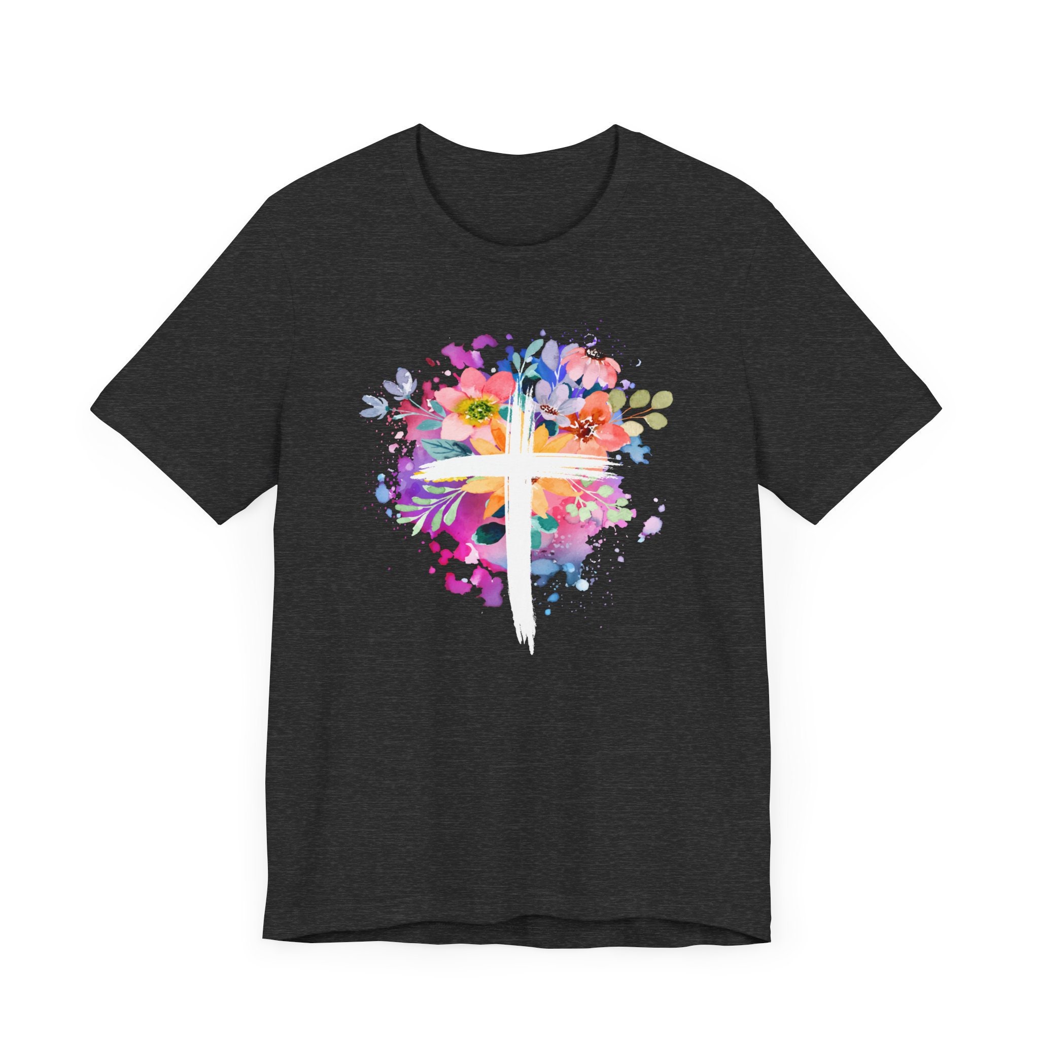 Floral Cross, Colorful Bright Spring/summer Etched Cross, Splatter ...