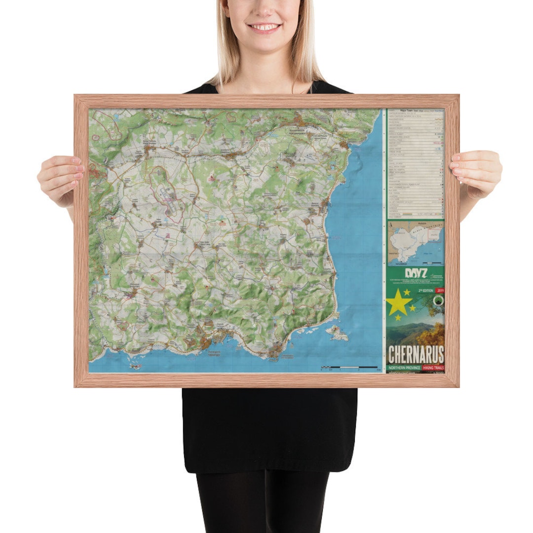 Dayz Map Chernarus Framed Posted Best Maps for Dayz - Etsy UK