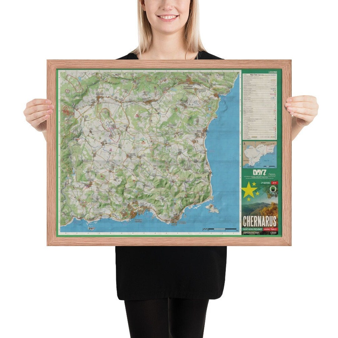 Dayz Map Chernarus Framed Posted Best Maps for Dayz - Etsy