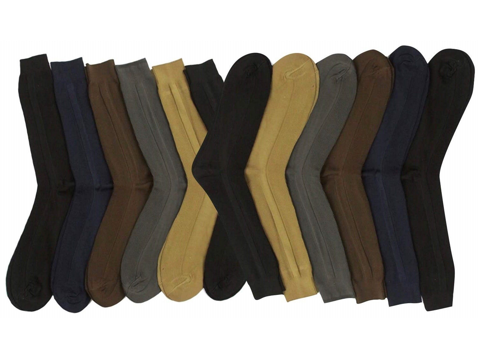 Tobeinstyle Men's Pack of 12 Solid Color Dress Socks - Etsy