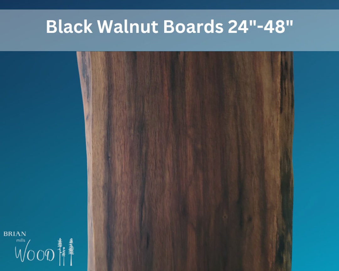 Black Walnut Boards 24"-48” in Length, Approx. 1" Thick With Live Edge ...