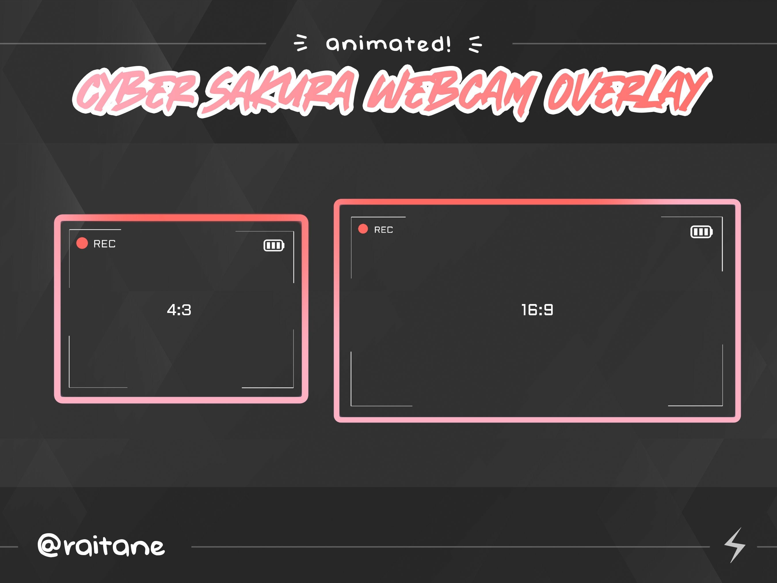 CYBER SAKURA - Animated Gradient Webcam Frame Overlay for Twitch ...