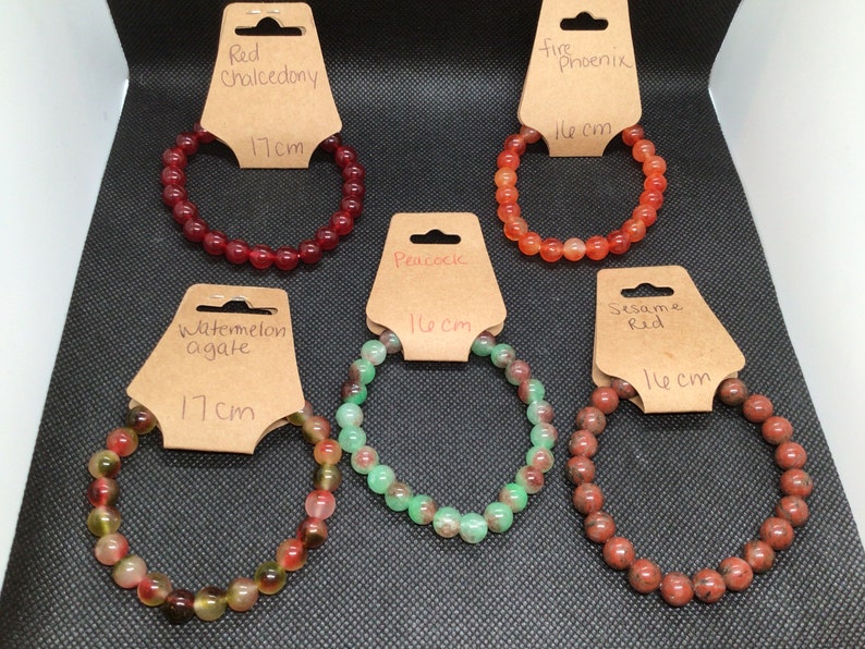 Natural Gemstone Bead Bracelets-round 8mm Beads Pick Your - Etsy