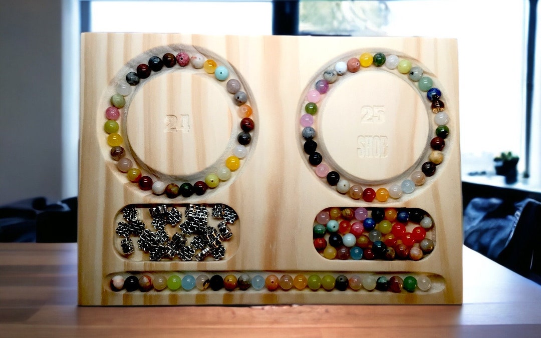 Wood Bead Board- Bracelet Design Board- 9.25”x6.5”x.75”- 2 Design ...