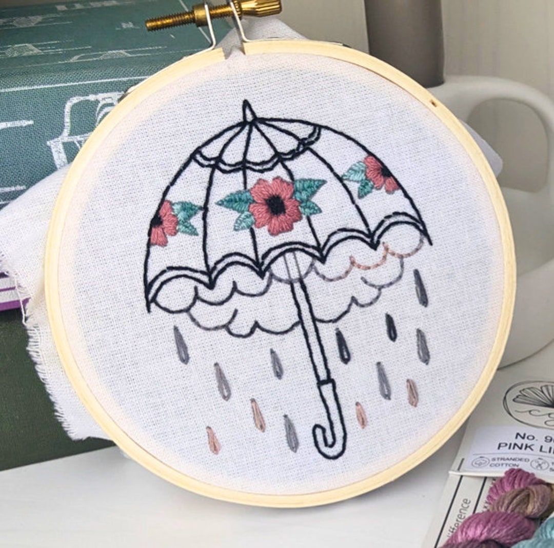 Beginner Embroidery PDF Pattern | Tattoo Style Umbrella Altcore ...