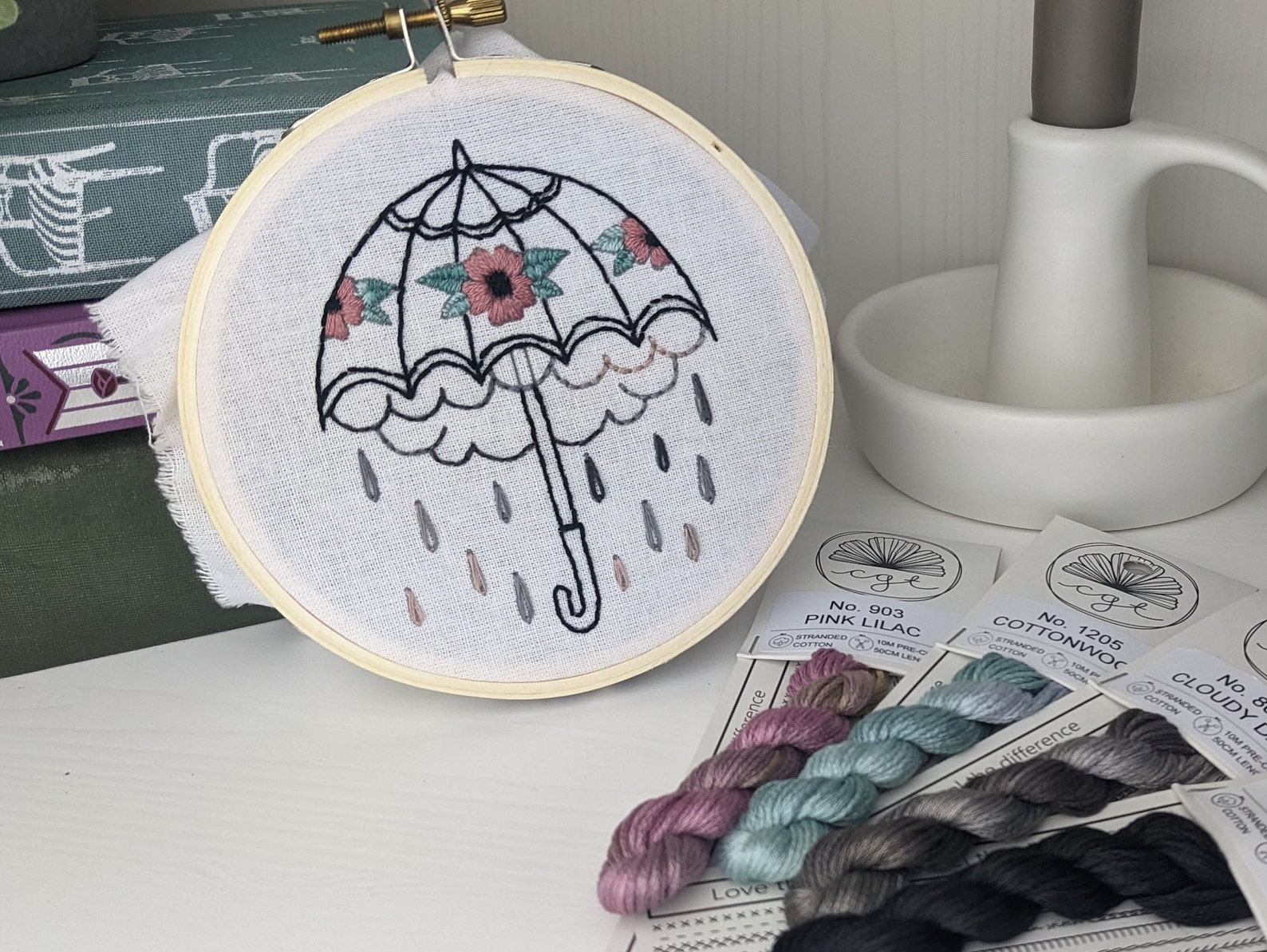 Beginner Embroidery PDF Pattern | Tattoo Style Umbrella Altcore ...