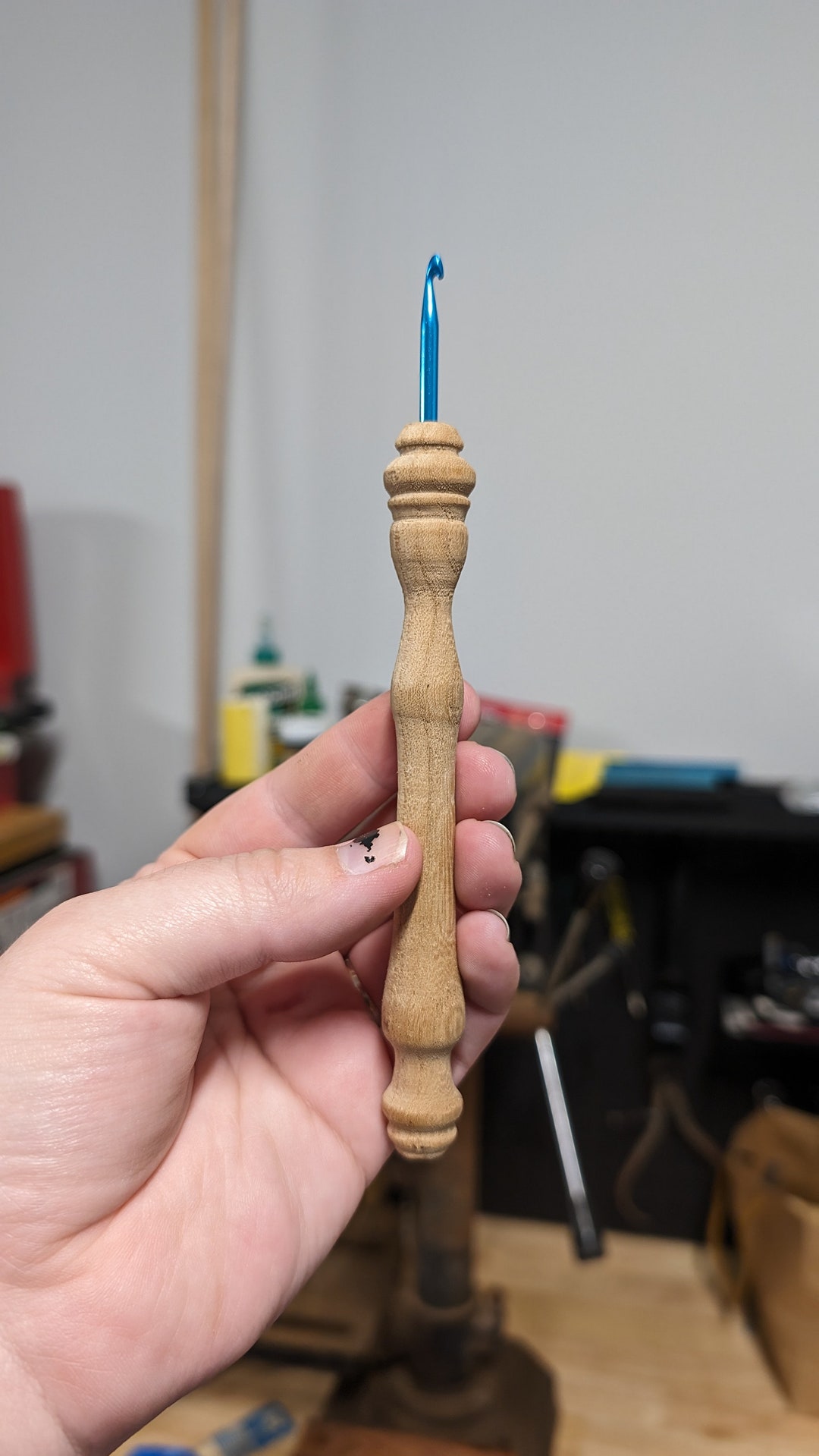 Hand Turned Wooden Crochet Hook With Metal Tip - Etsy