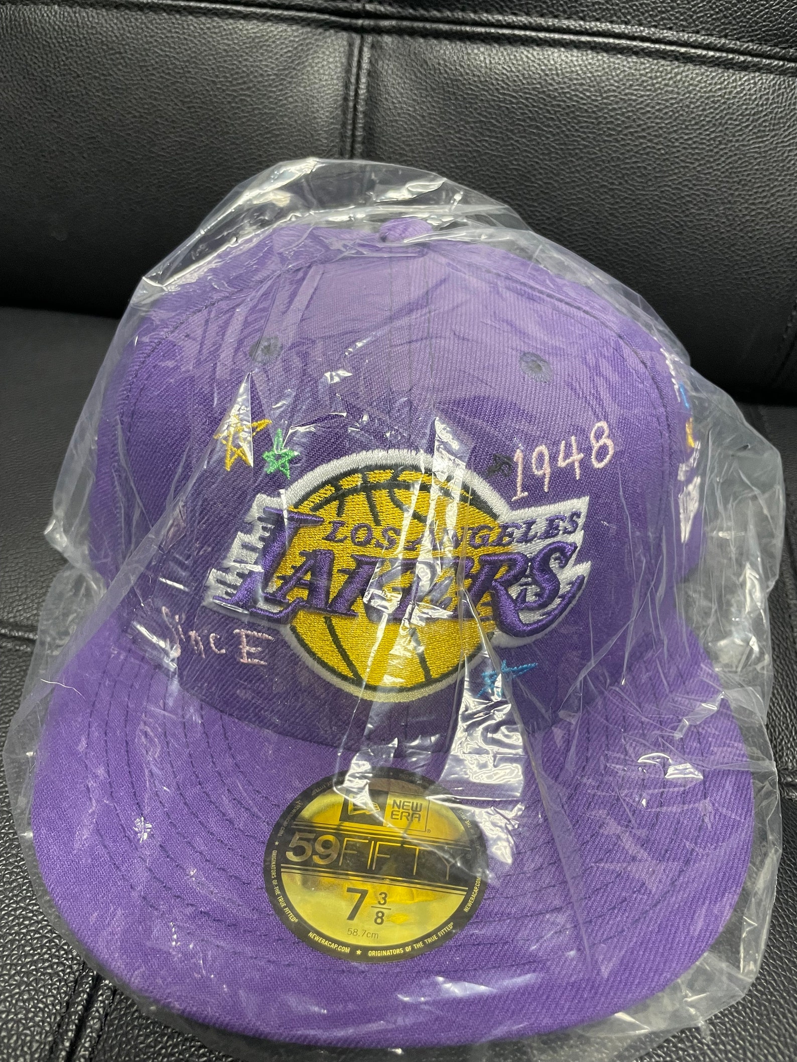 Los Angeles Lakers Scribble Collection New Era 59fifty Fitted Cap 7 3/8 ...