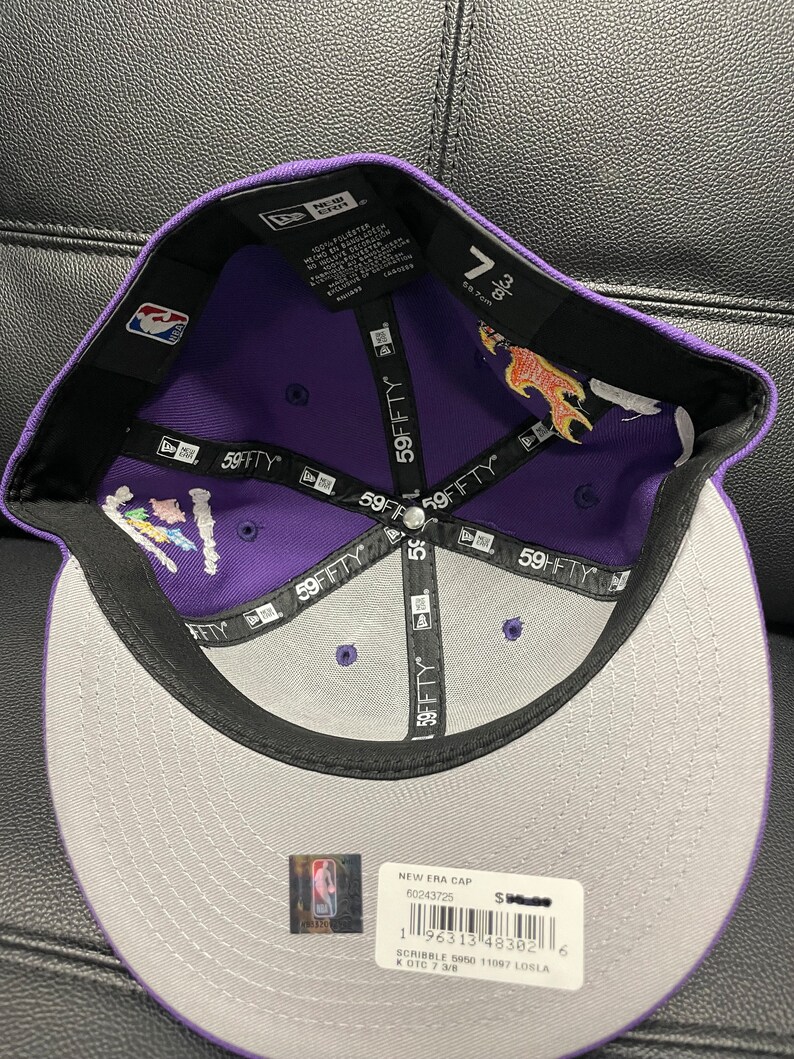 Los Angeles Lakers Scribble Collection New Era 59fifty Fitted Cap 7 3/8 ...