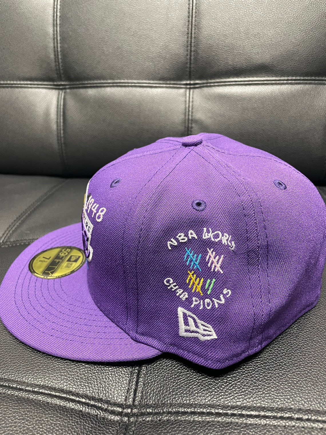 Los Angeles Lakers Scribble Collection New Era 59fifty Fitted Cap 7 3/8 ...