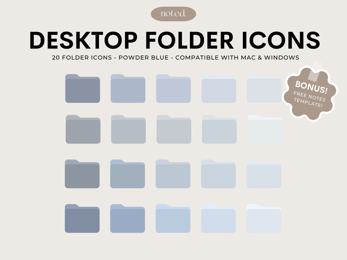 Blue Desktop Folder Icon for Mac and Windows, Folder Icon, Mac Icon ...