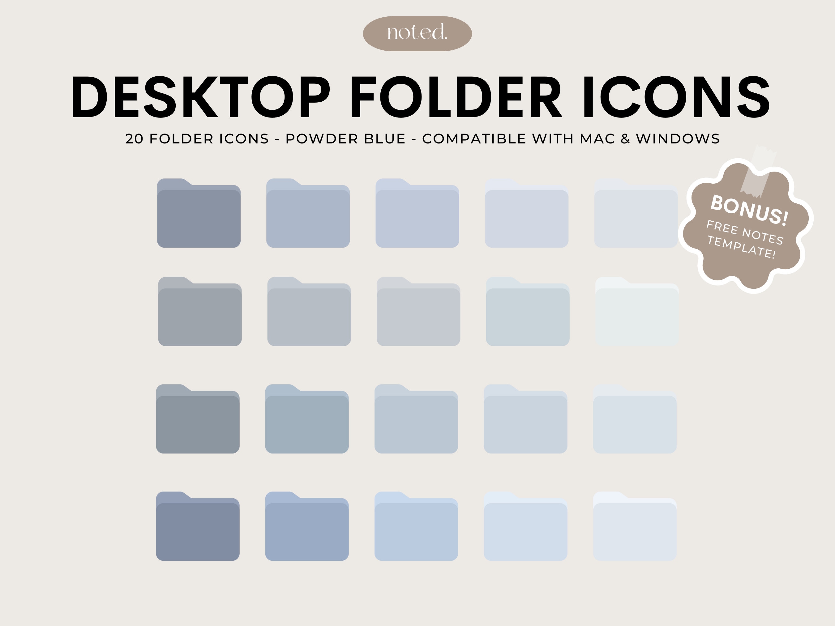 Blue Desktop Folder Icon for Mac and Windows, Folder Icon, Mac Icon, Windows Desktop Folder Icon ...