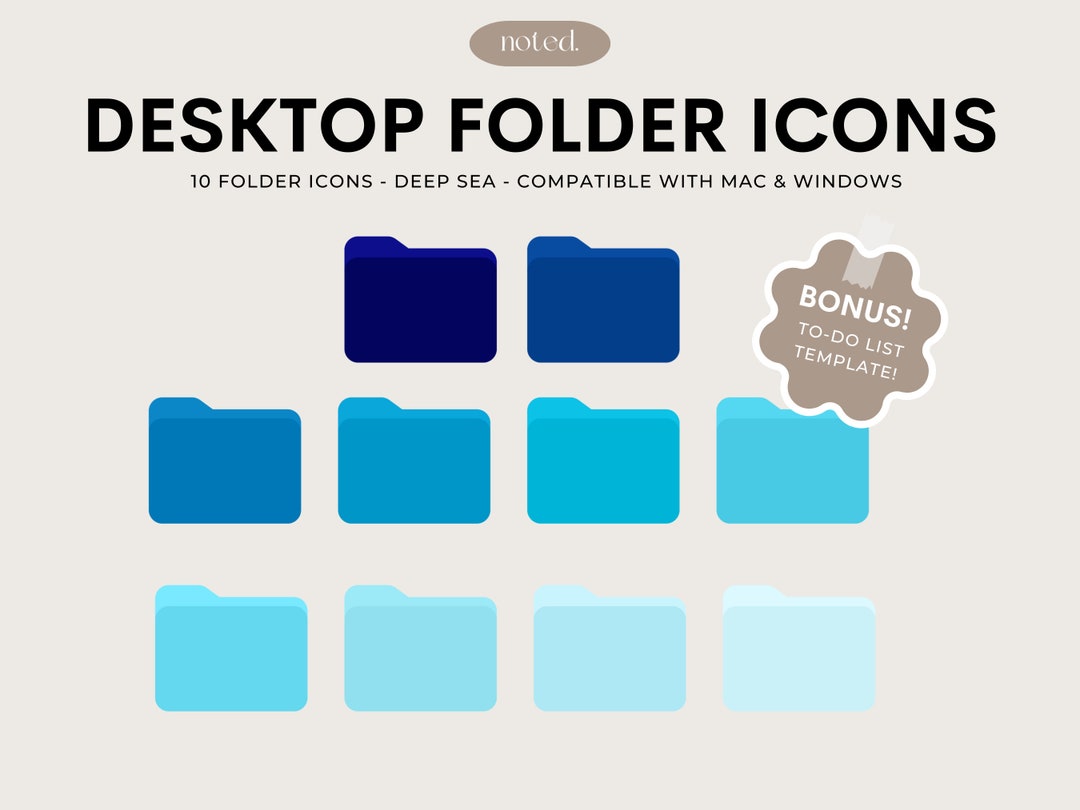 Blue Desktop Folder Icon for Mac and Windows, Mac Desktop Folder Icon ...