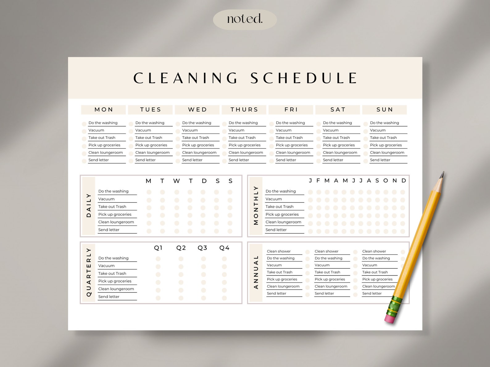 Printable Cleaning List, Cleaning Checklist, Printable, Cleaning ...