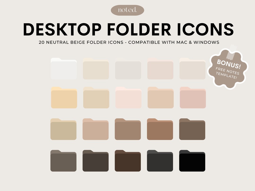 Neutral Desktop Folder Icon for Mac and Windows, Mac Desktop Folder ...