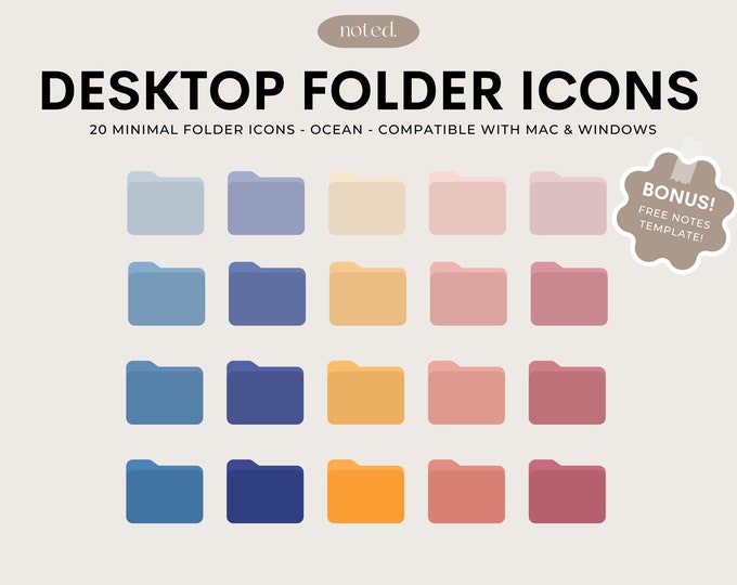 Minimal Desktop Folder Icon for Mac and Windows, Mac Desktop Folder ...