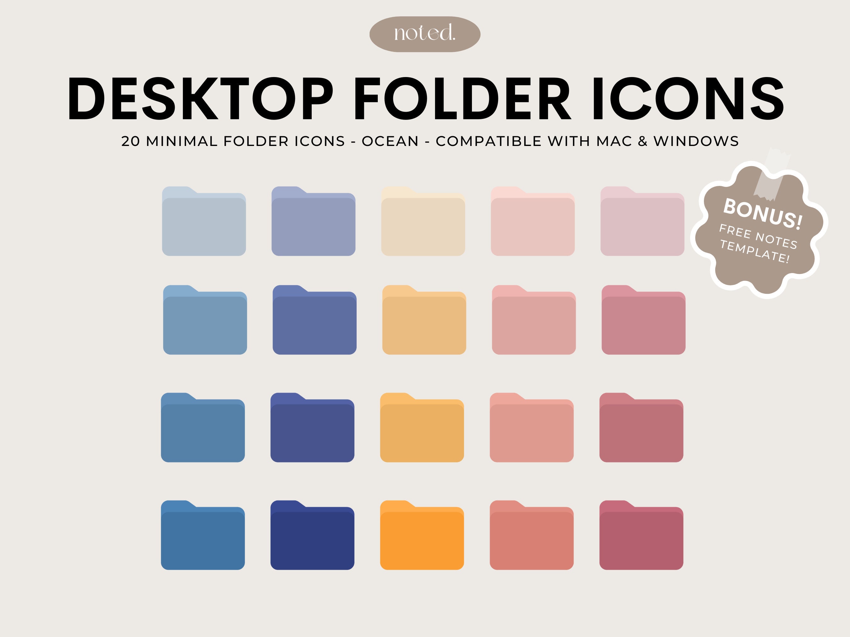 Minimal Desktop Folder Icon for Mac and Windows, Mac Desktop Folder ...