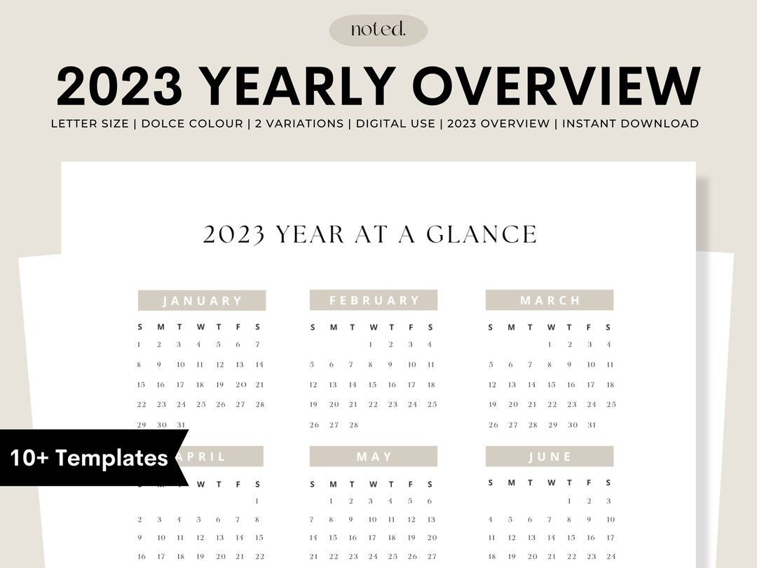 2023 Year Overview, Digital Planning, 2023 Calendar, Noteability ...