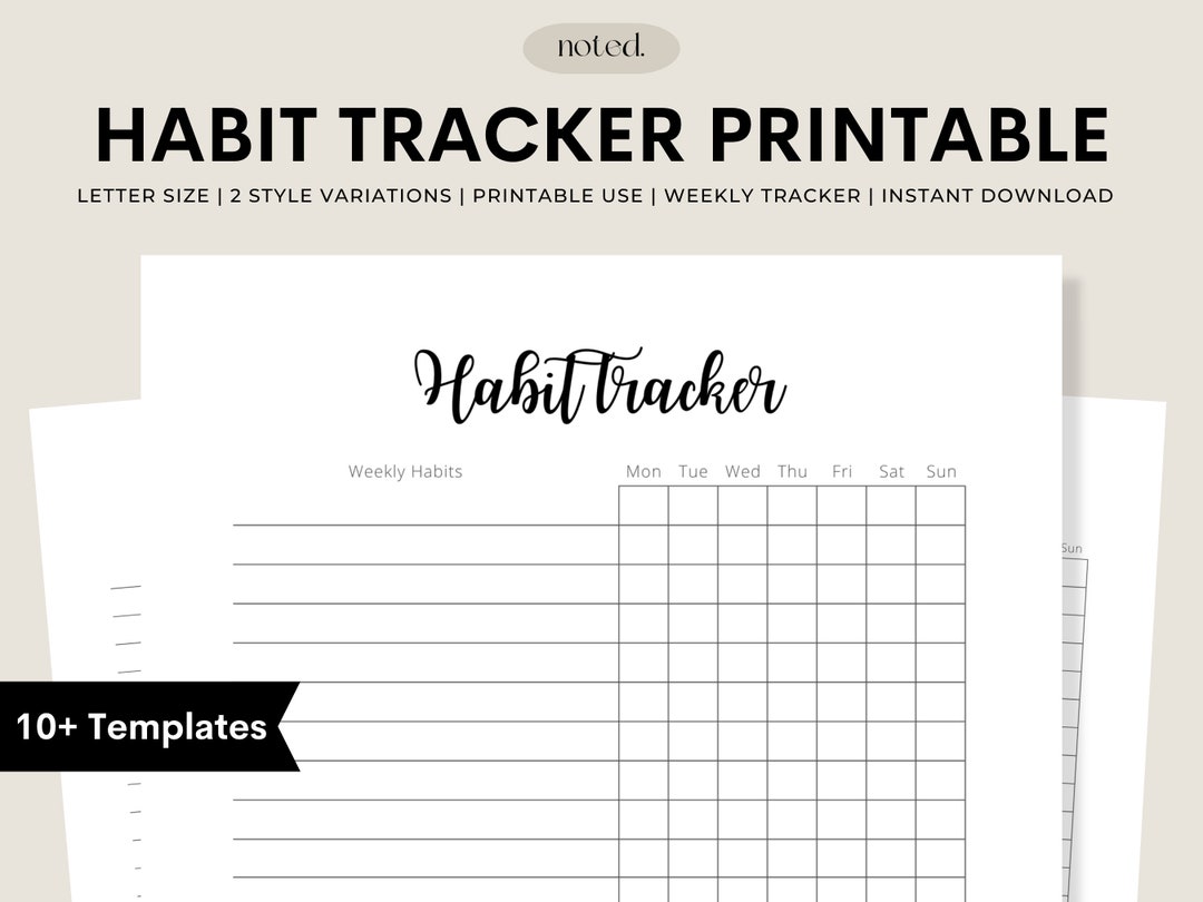 Printable Weekly Habit Tracker Insert: Minimalist Planner - Etsy