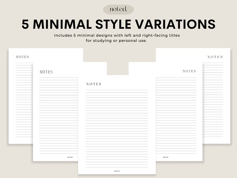 Printable & Digital Notes Template, Goodnotes, Lined Notes Template ...