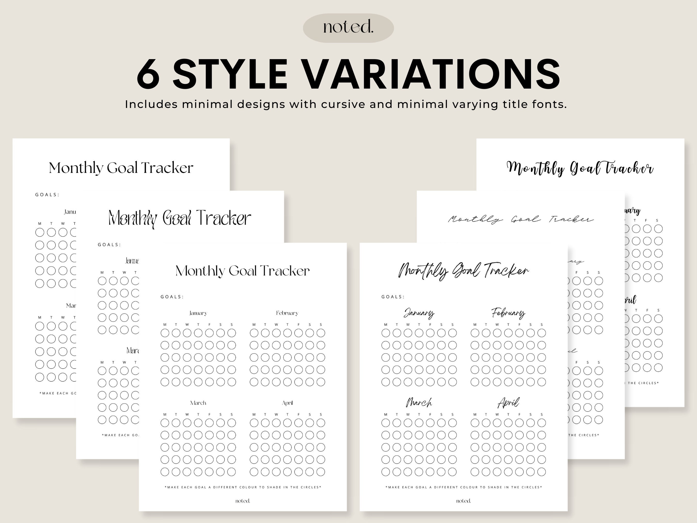 Printable Goal Tracker Insert, Goal Tracker, Printable, Productivity ...
