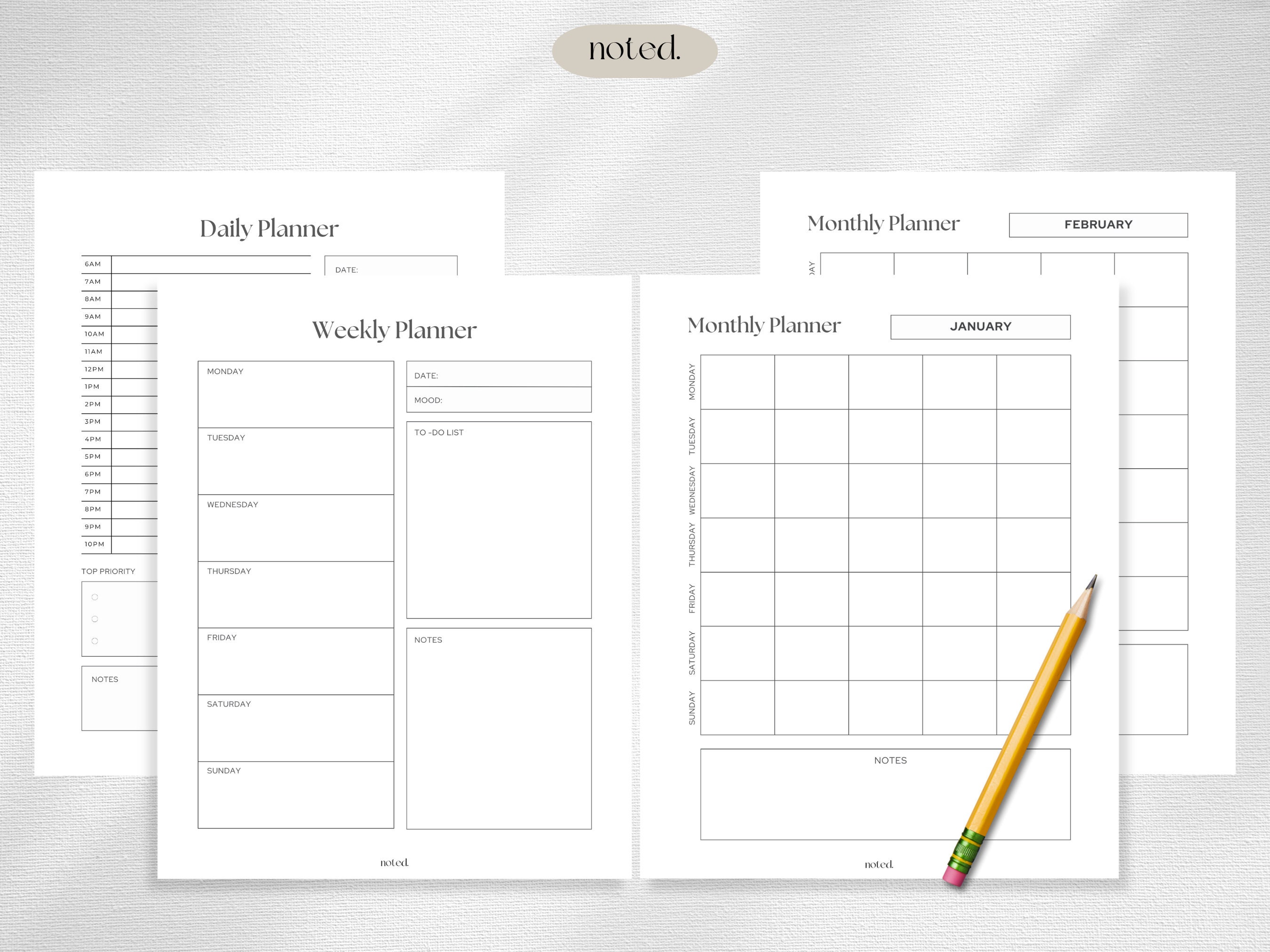 Undated Monthly Planner Template: Daily, Weekly, Productivity - Etsy