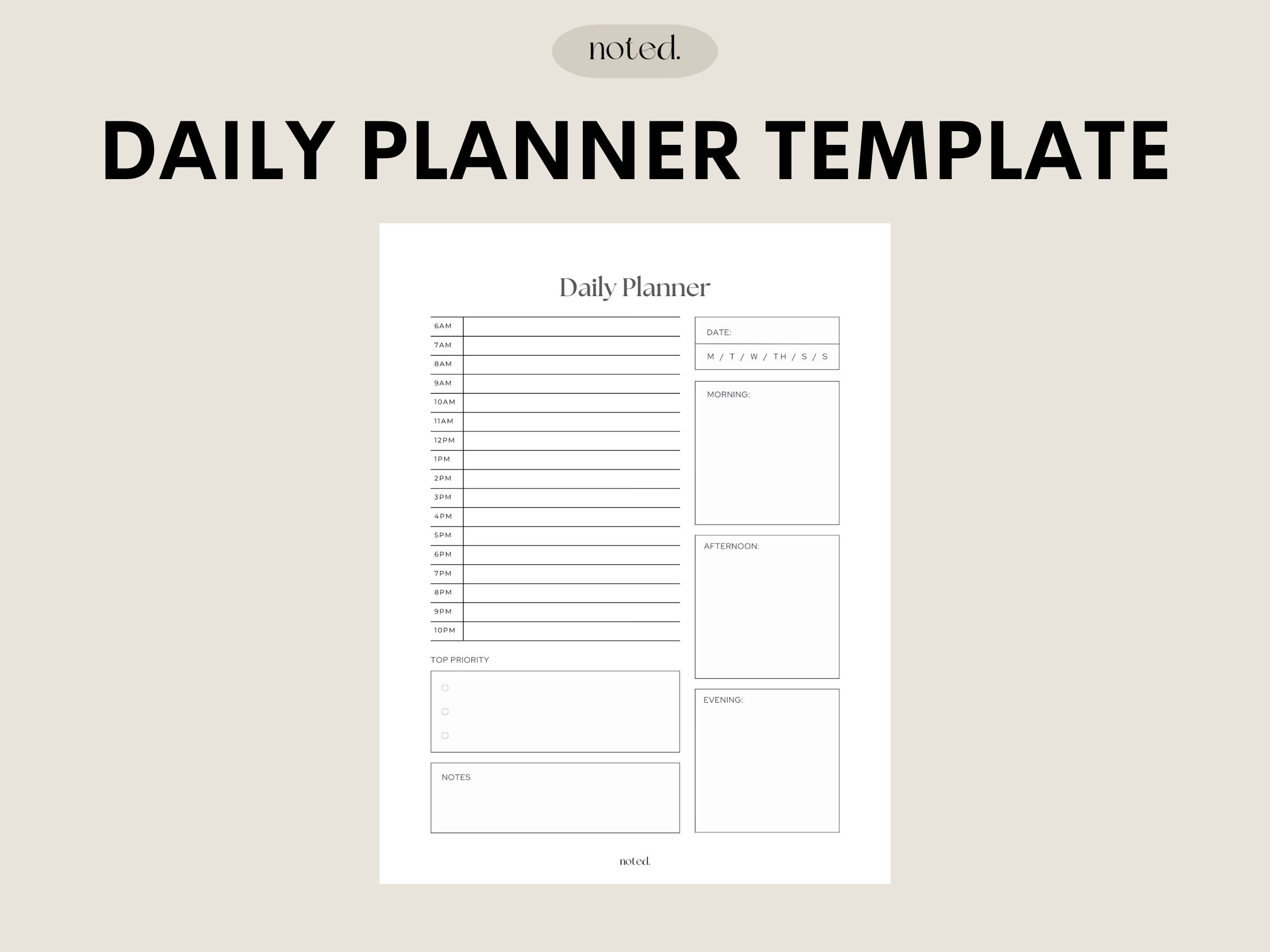 Undated Monthly Planner Template: Daily, Weekly, Productivity - Etsy