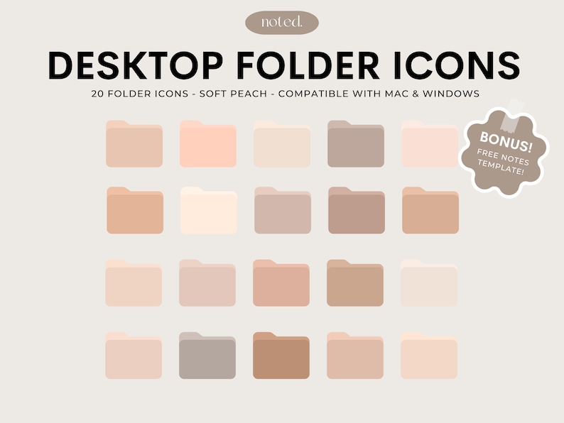 Neutral Desktop Folder Icon for Mac and Windows, Folder Icon, Mac Icon ...