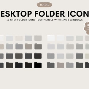 Grey Desktop Folder Icon for Mac and Windows Mac Desktop - Etsy